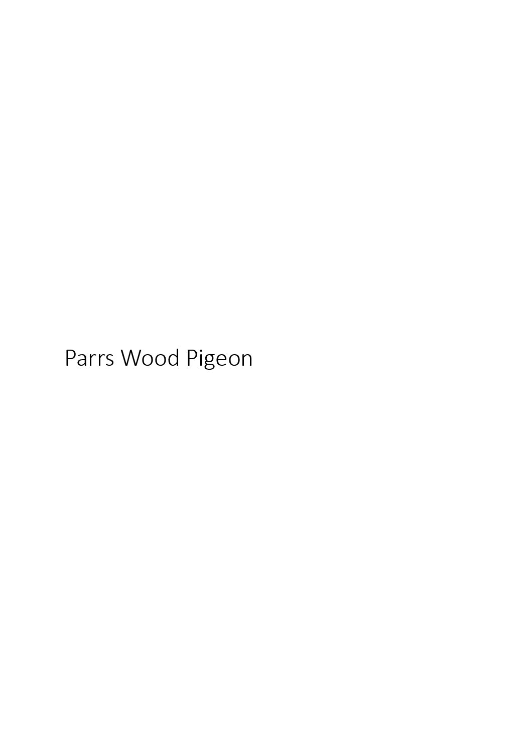 Parrs Wood Pigeon – Spring 2025 - PWHS